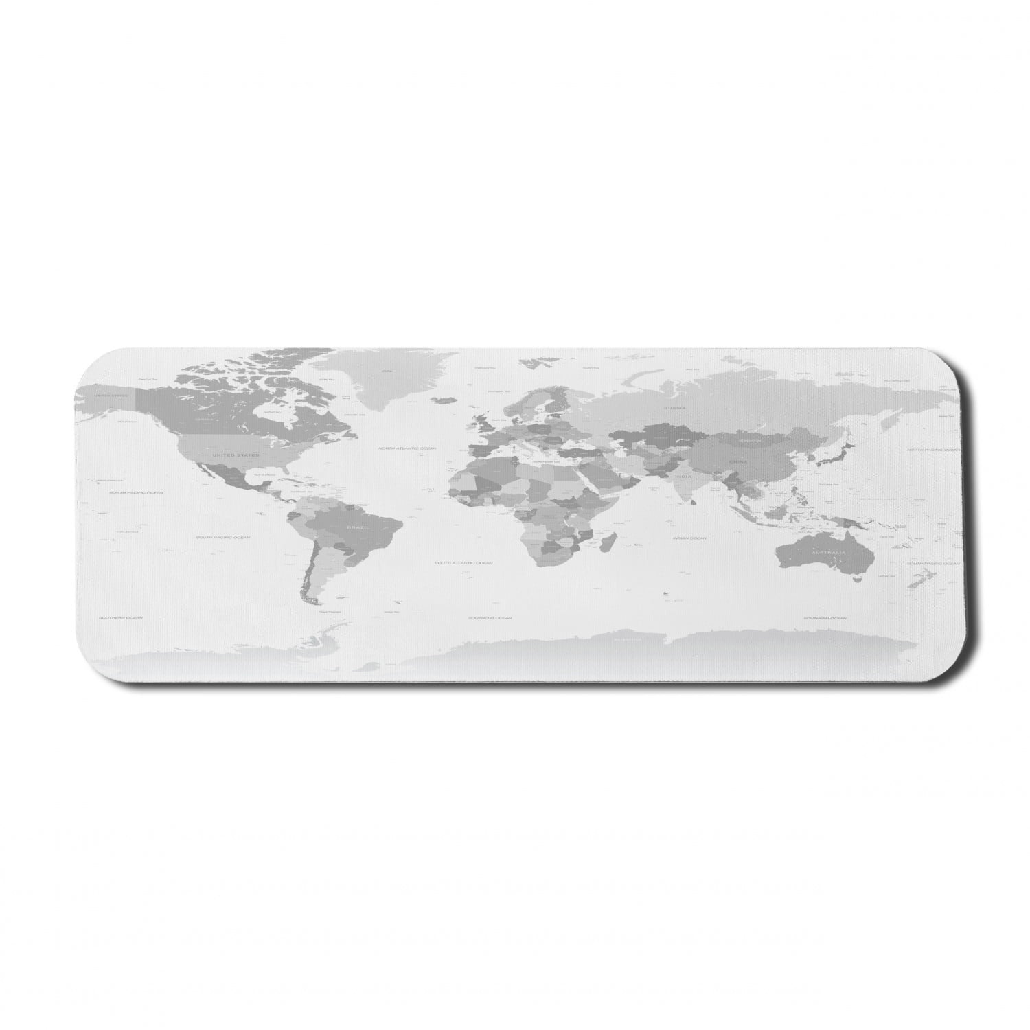 Grey Computer Mouse Pad, Detailed World Map with All Countries Major ...