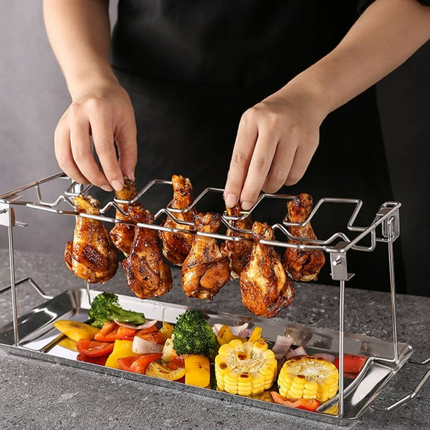 Roasted Chicken Leg Rack Folding Anti-rust Widen Handle Slot Design ...