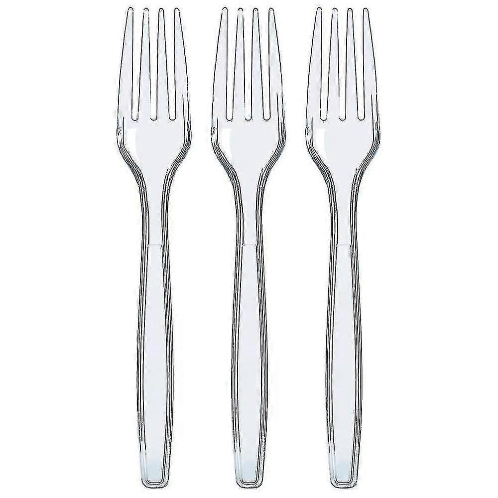 Click here for Linliming 100 Pcs Clear Plastic Forks Strong Heavy... prices
