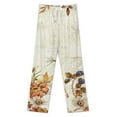Fall Flowers Leaves Butterfly Dragonfly Oil Painting Mens Pajamas ...