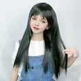 Children's Long Straight Hair Wig with Bangs - Realistic Synthetic Hair ...