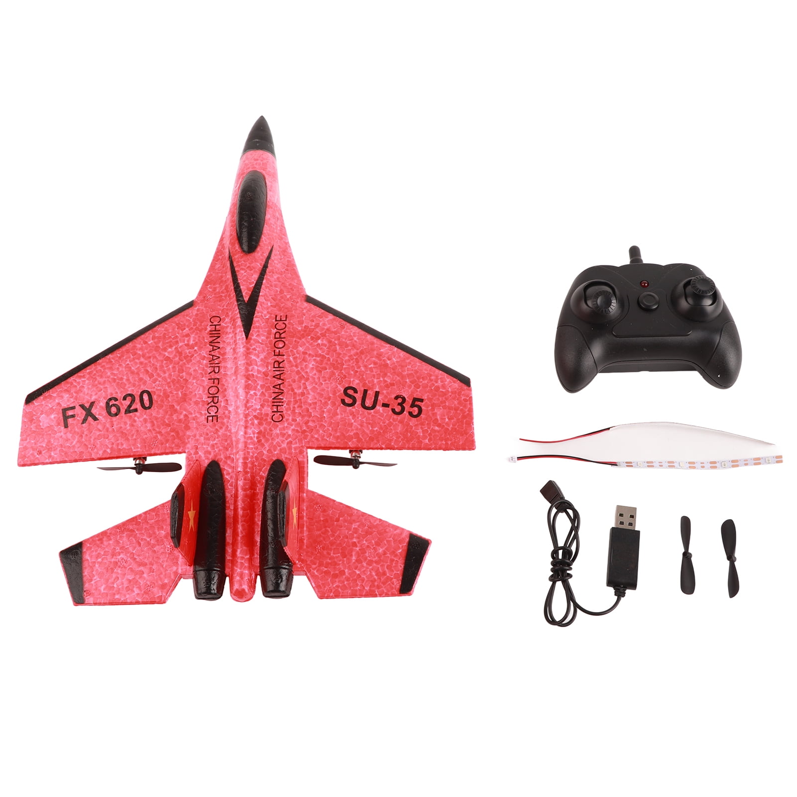 Modelo de avión de control remoto Sincero ala fija rojo con luces ...