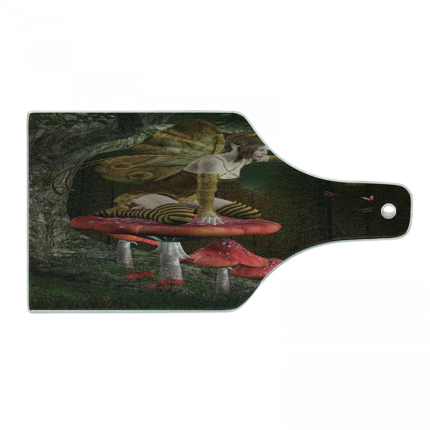 Fantasy Cutting Board, Mythical Creature Sitting on Mushroom Beside an ...