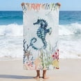 Coastal Seahorse 2-in-1 Beach Towel Backpack,Quick Dry Beach Towel ...