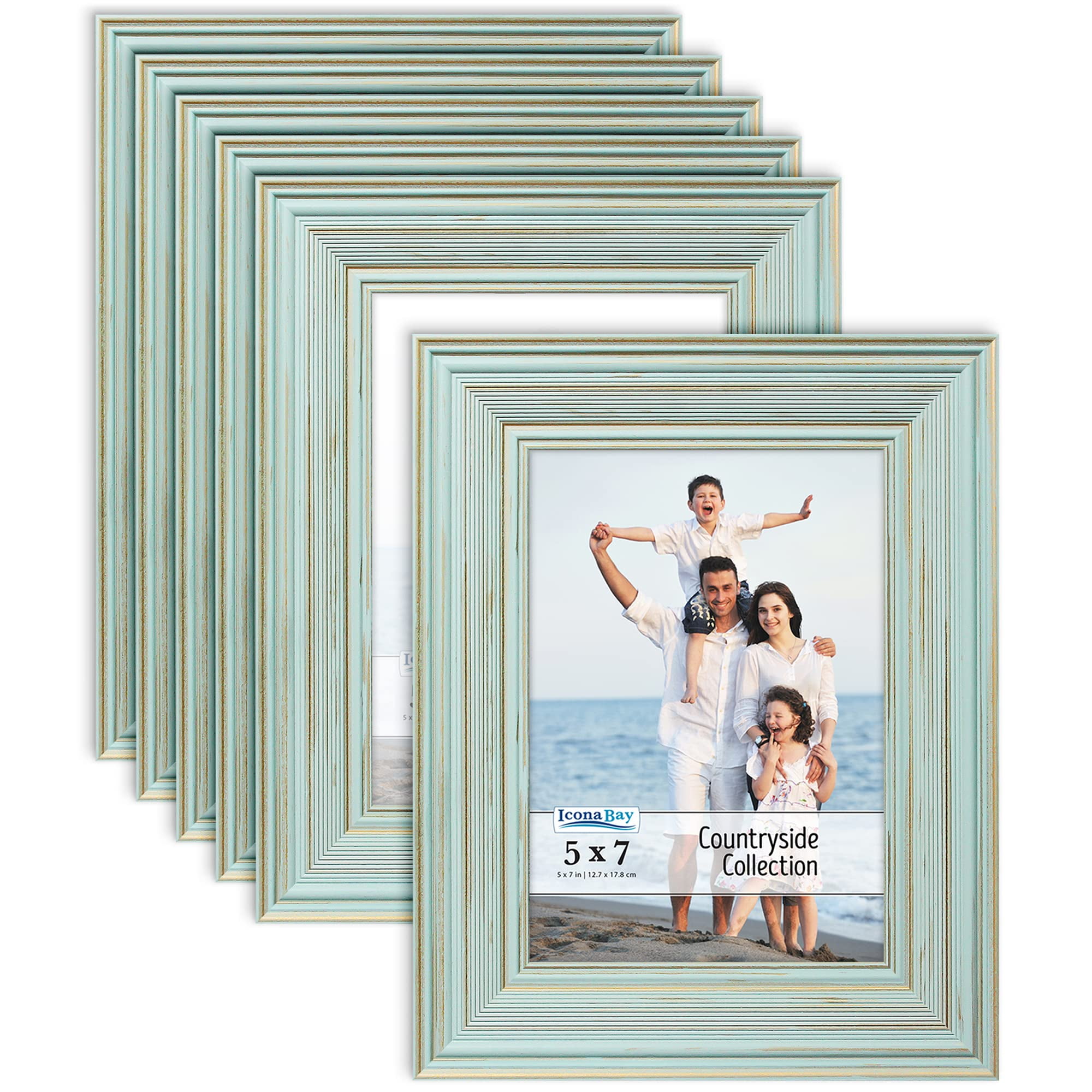 Icona Bay 5x7 Eggshell Blue Picture Frames, 6 Pack, Countryside ...