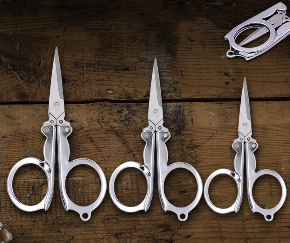 Folding Scissors, 3 Size Stainless Steel Small Scissors Pocket Portable ...