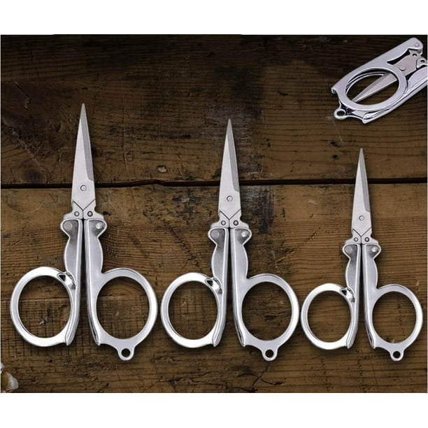 Folding Scissors, 3 Size Stainless Steel Small Scissors Pocket Portable ...