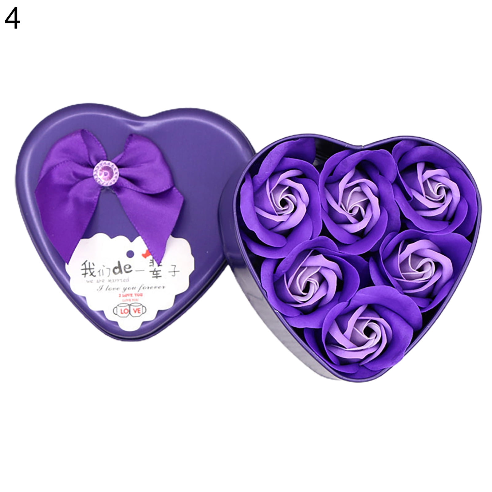 Soap Flower Gift Box Good Smell Romantic Eye-catching Heart Shape Soap ...