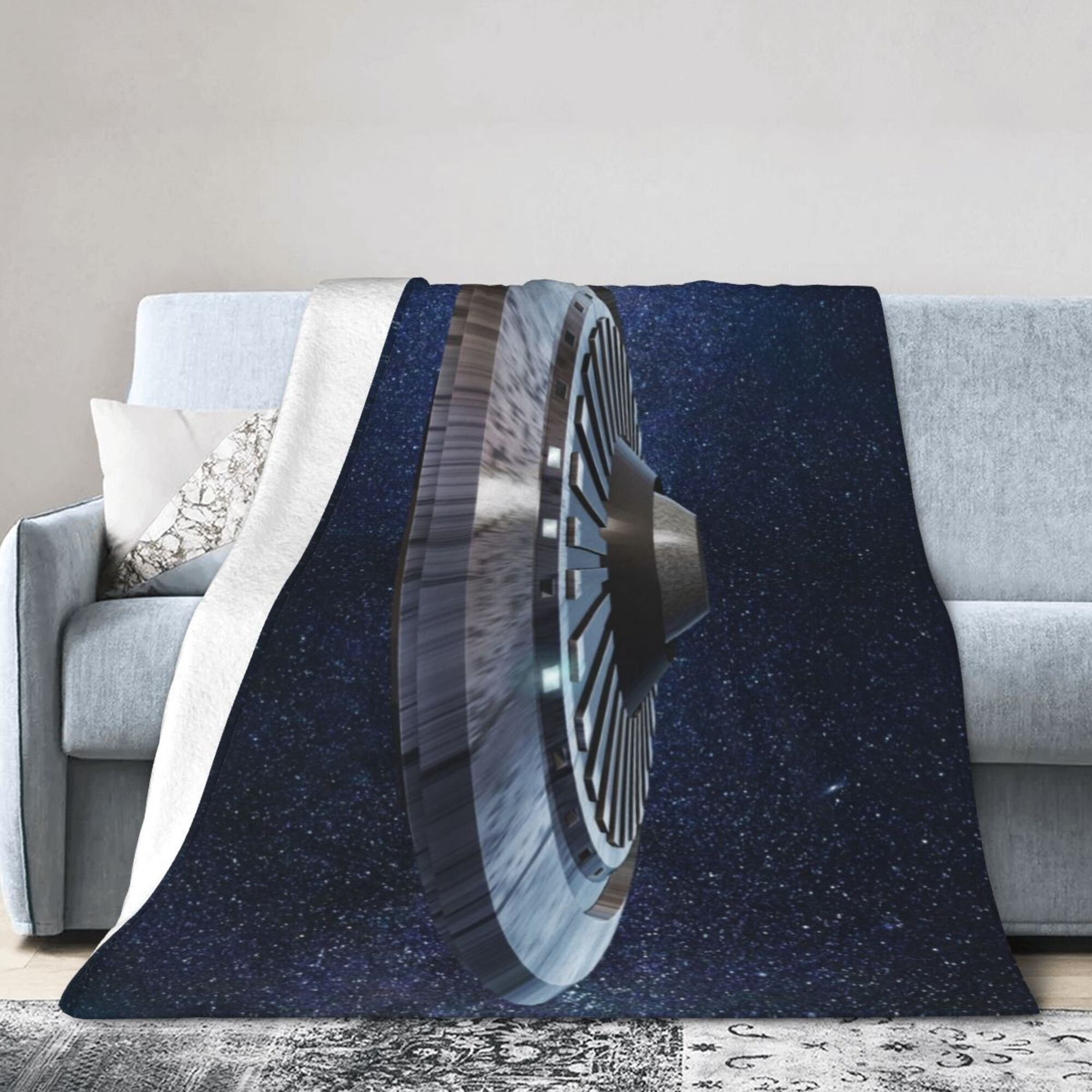 DouZhe Ultra-Soft Micro Fleece Lightweight Flannel Bed Blanket, Ufo ...