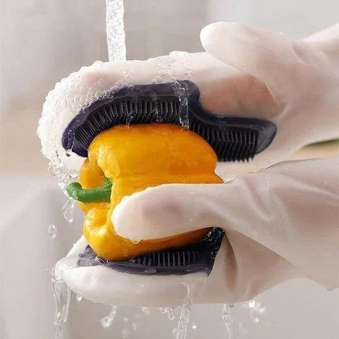 Dishwashing Gloves with Soft Brush for Kitchen Cleaning and Hot Plate ...