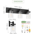 Black Vanity Light for Bathroom 3 Light Farmhouse Bathroom Lights ...