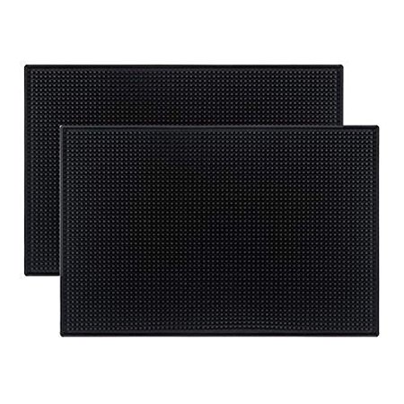 Tebery Black Mat 18" x 12" Rubber Bar Service Spill Mat (2 pack ...