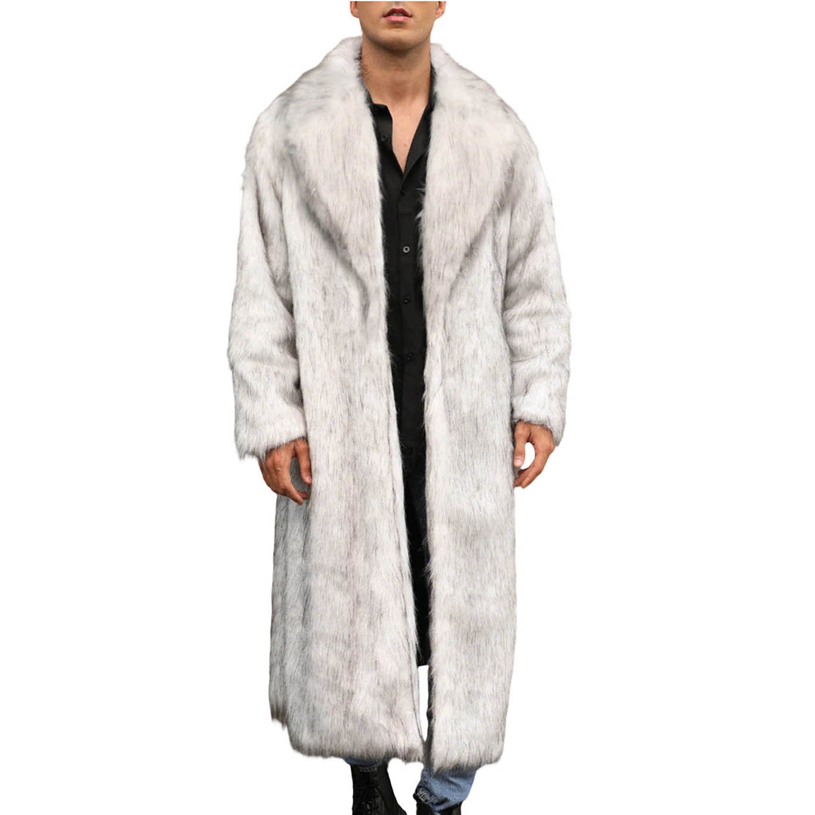 Click here for Lovzfmll Mens Faux Fur Coat Plush Pile Lining Notc... prices
