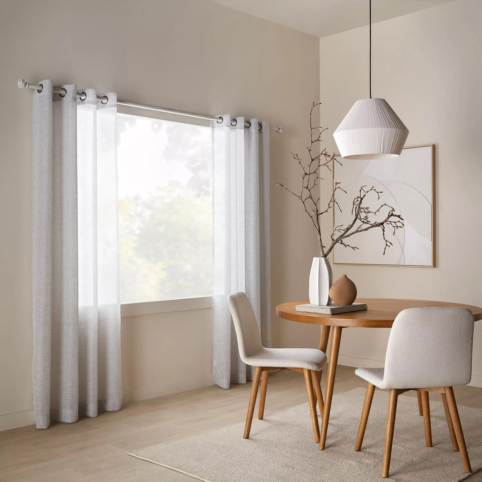 Click here for Bouclair Grey Merlot Sheer Curtain 52x96 In (132x2... prices