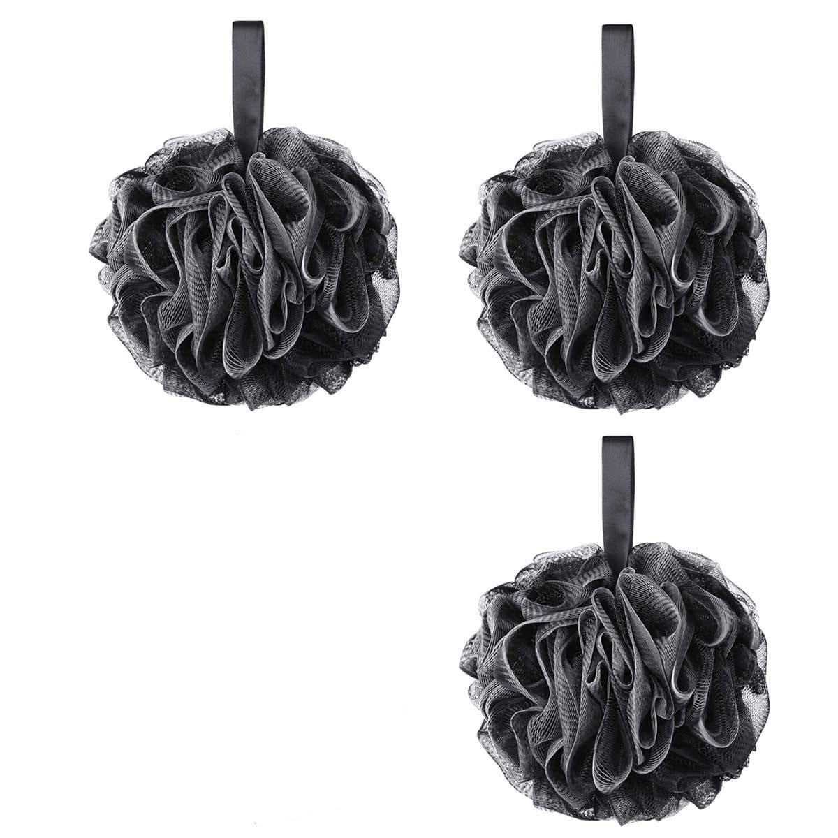Happon 3 Pieces Shower Puff Exfoliating Bath Sponge 70g/pc Mesh Pouf ...