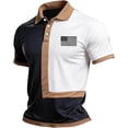 Bainana Shirts For Men American Flag Patriotic Shirt Short Sleeve Lapel ...