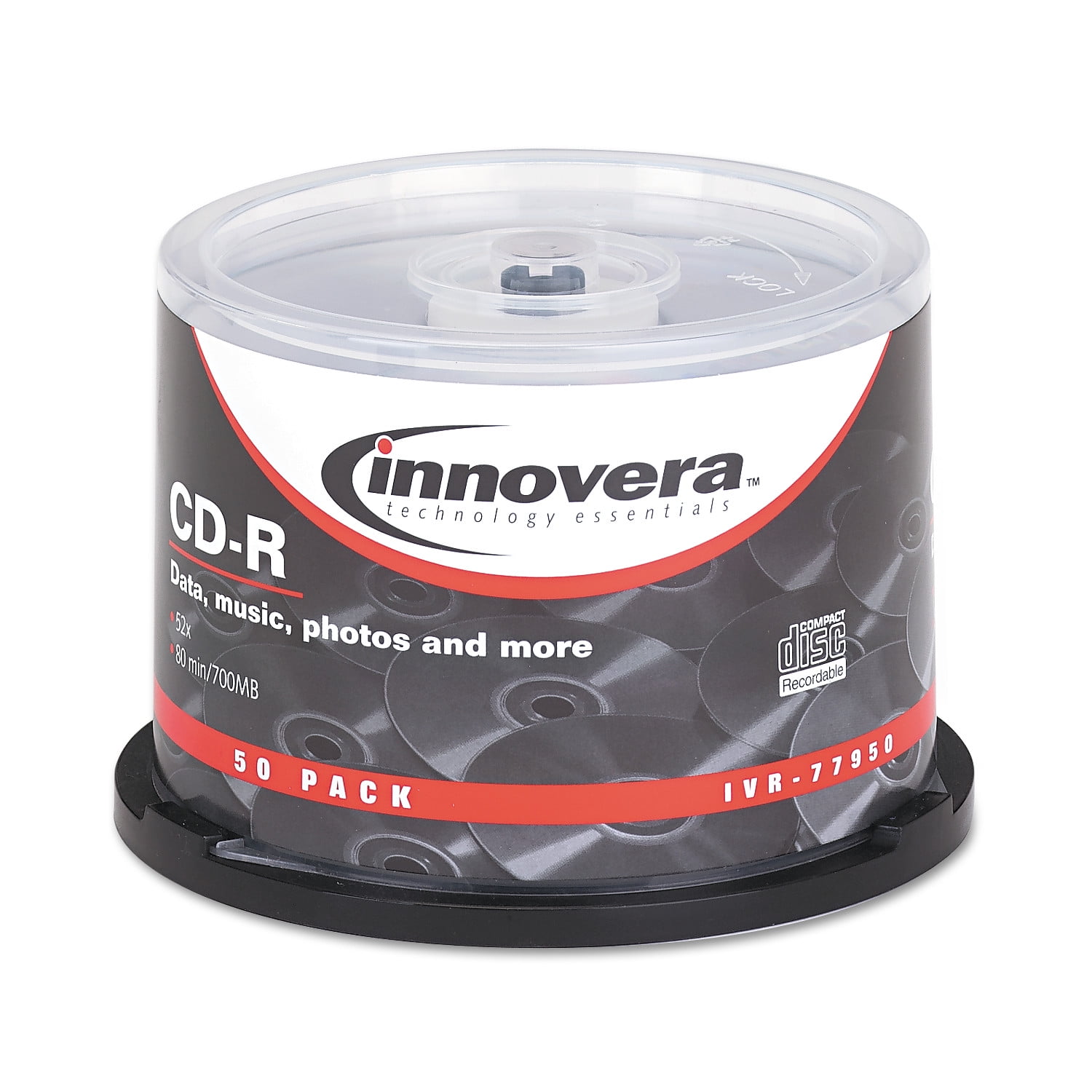 Innovera IVR77950 50/Pack 52x 700 MB/80 min. CD-R Recordable Disc ...