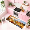 Autumn Landscape Cottage Stream Kitchen Rugs Set, 3PC Non-Skid Flannel ...