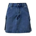 ADEYPCGD Women's Straight Denim A Line Mini Skirt Casual Daily Wear ...