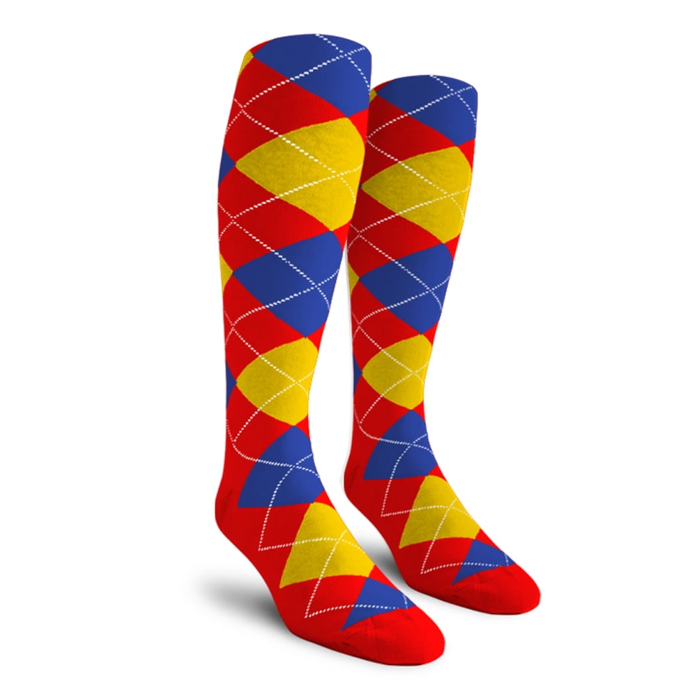 Golf Knickers Colorful Knee High Argyle Cotton Socks For Men Women and ...