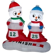 Airblown Inflatables Animated Penguin with Snowman on Bobsled - Walmart.com
