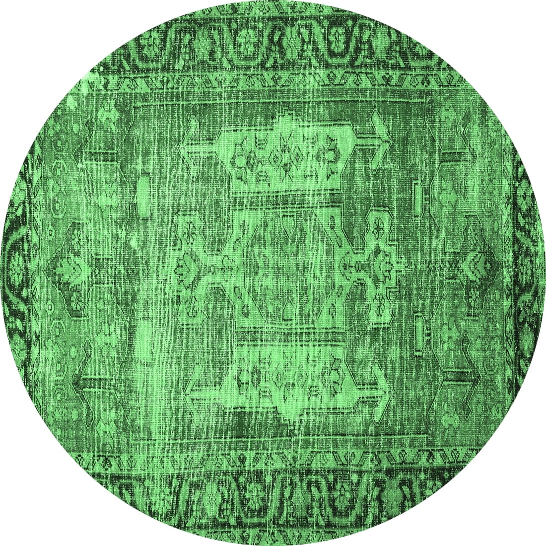 Ahgly Company Indoor Round Persian Emerald Green Traditional Area Rugs ...