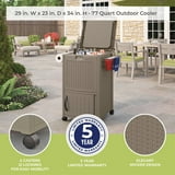 Suncast Resin Wicker Outdoor Patio Cooler with Storage, 77 Quart ...