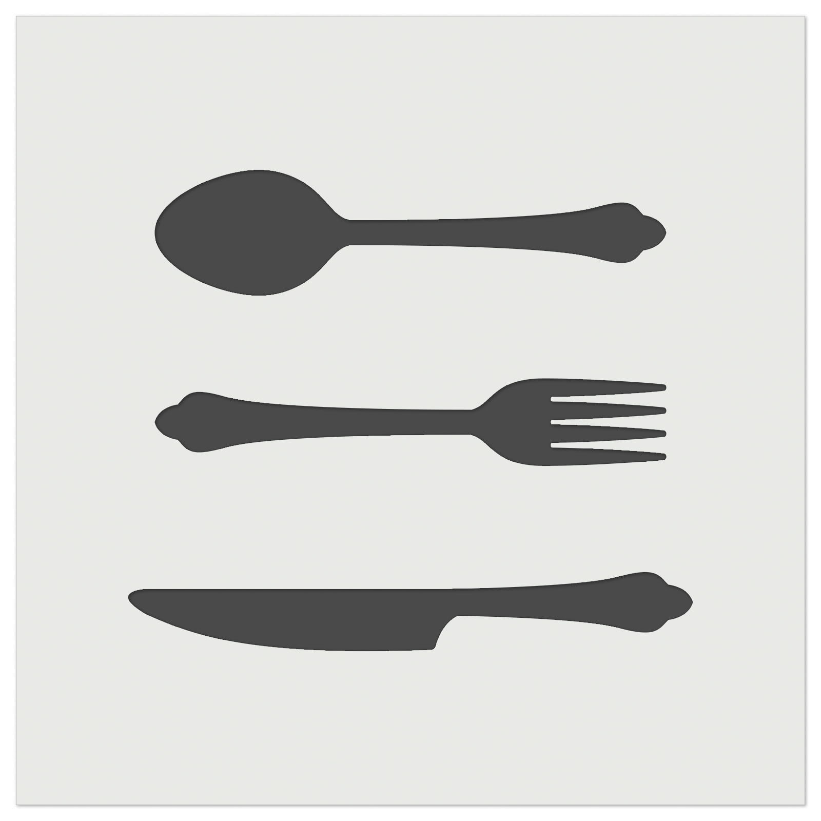 Knife Fork Spoon Kitchen Dining Set DIY Cookie Wall Craft Stencil - 3.5 ...