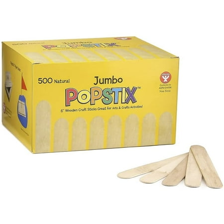 ZMLEVE , Inc Natural Wood Popstix - Jumbo Size Popsicle Sticks - Art ...
