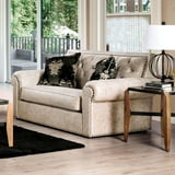 Transitional Beige Faux Leather Upholstery Loveseat Parshall FoA Group ...
