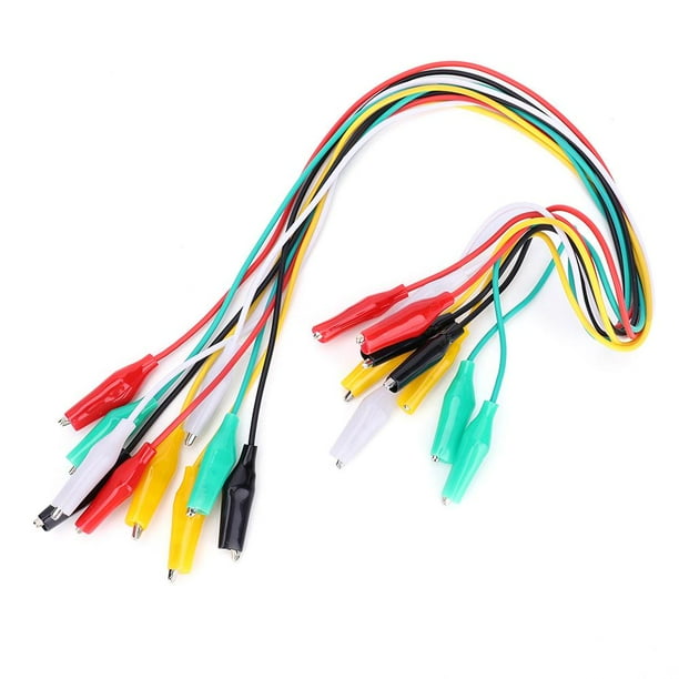 10 cables de prueba eléctricos con pinzas de cocodrilo de 48 cm para ...