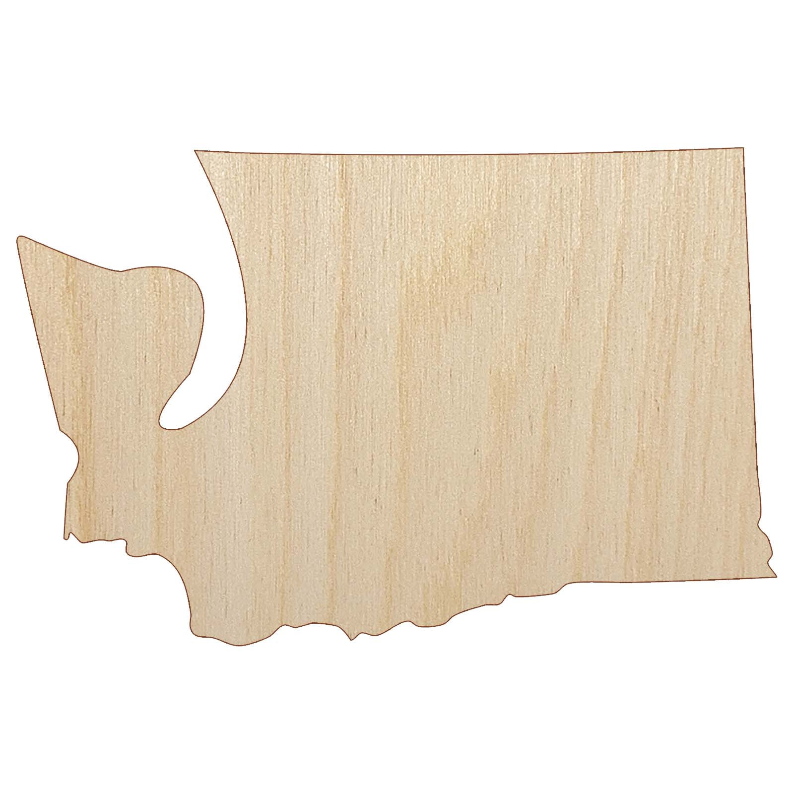 Washington State Silhouette Wood Shape Unfinished Piece Cutout Craft ...