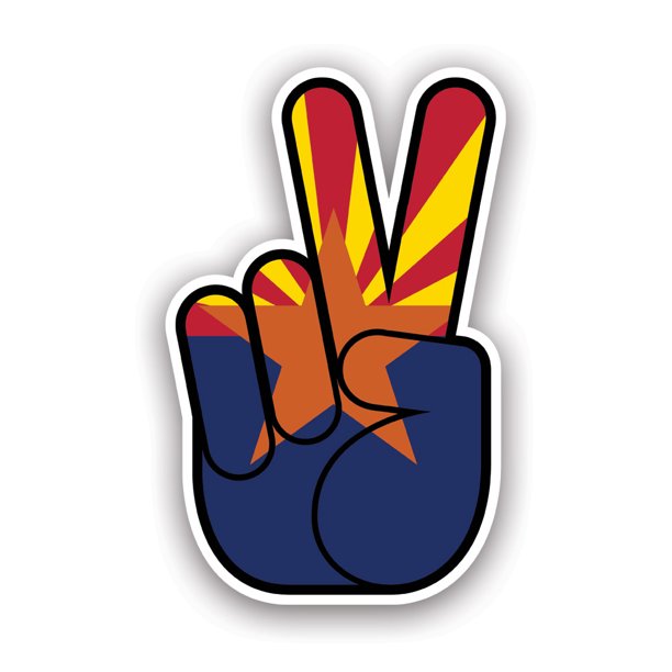 Arizona State Shaped Peace Sign Sticker Decal Self Adhesive Vinyl