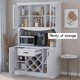 Living Skog 73 in. Pantry Kitchen Storage Cabinet Wine Buffet MDF White ...