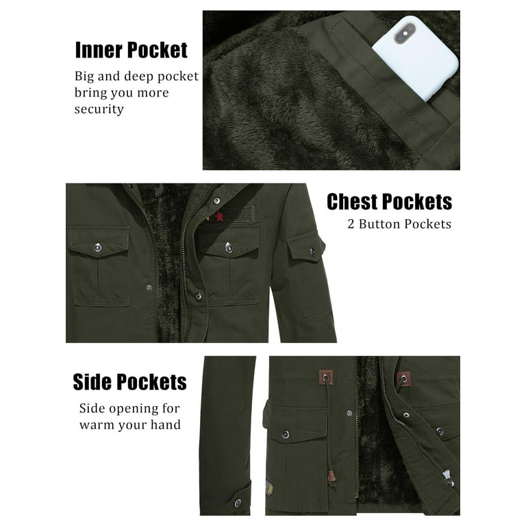 TACVASEN Men's Winter Coat Military Jacket Fleece Lined TACVASEN Men's Winter Coat Military Jacket Fleece Lined