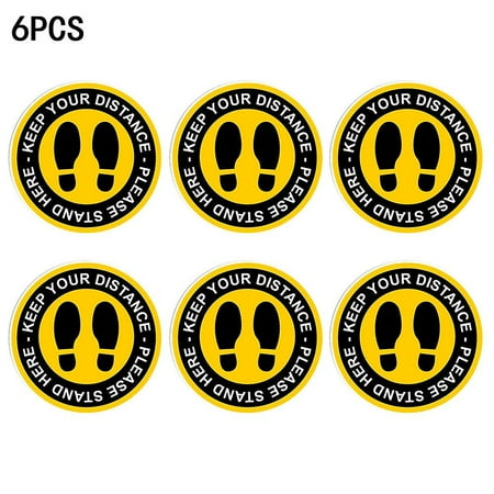 3/6pcs Shop Floor Stickers Keep Your Distance Stand Here 25cm ...