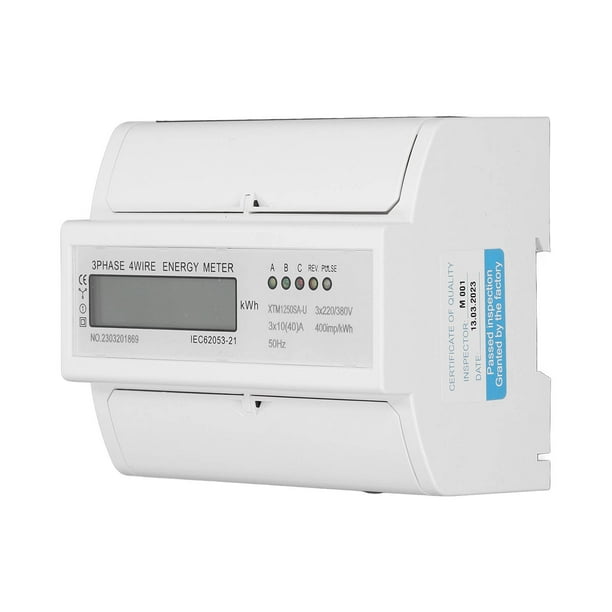 Phase Wire Energy Meter,Electric Energy Meter 3 DIN Rail Electricity ...