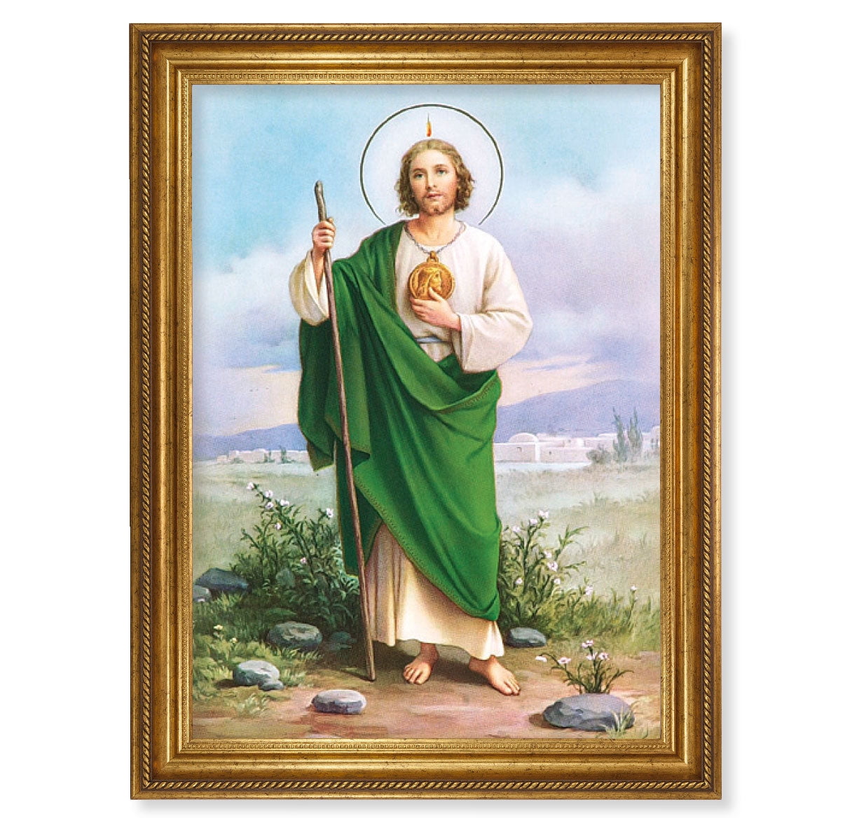 St. Jude Picture Framed Wall Art Decor Large, Antique Gold-Leaf Frame ...