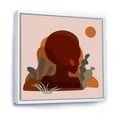 Designart Minimal Silhouette Of Afro American Woman FLOAT FRAME WALL ...