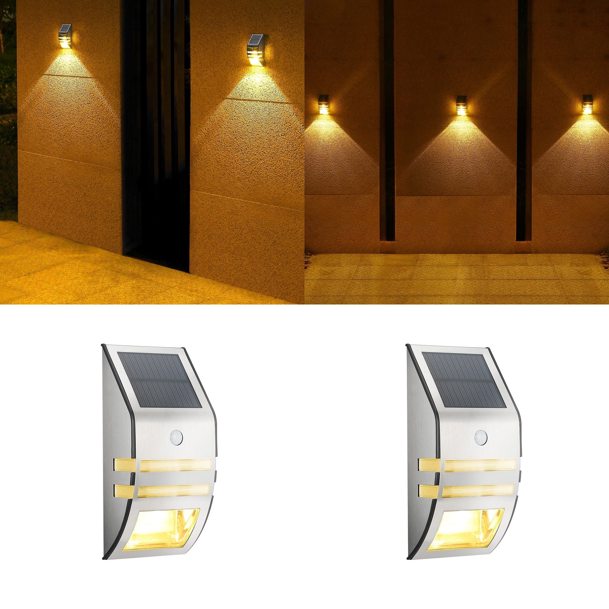 Vemingo Solar Fence Post Lights Motion Sensor, Outdoor Waterproof Solar ...