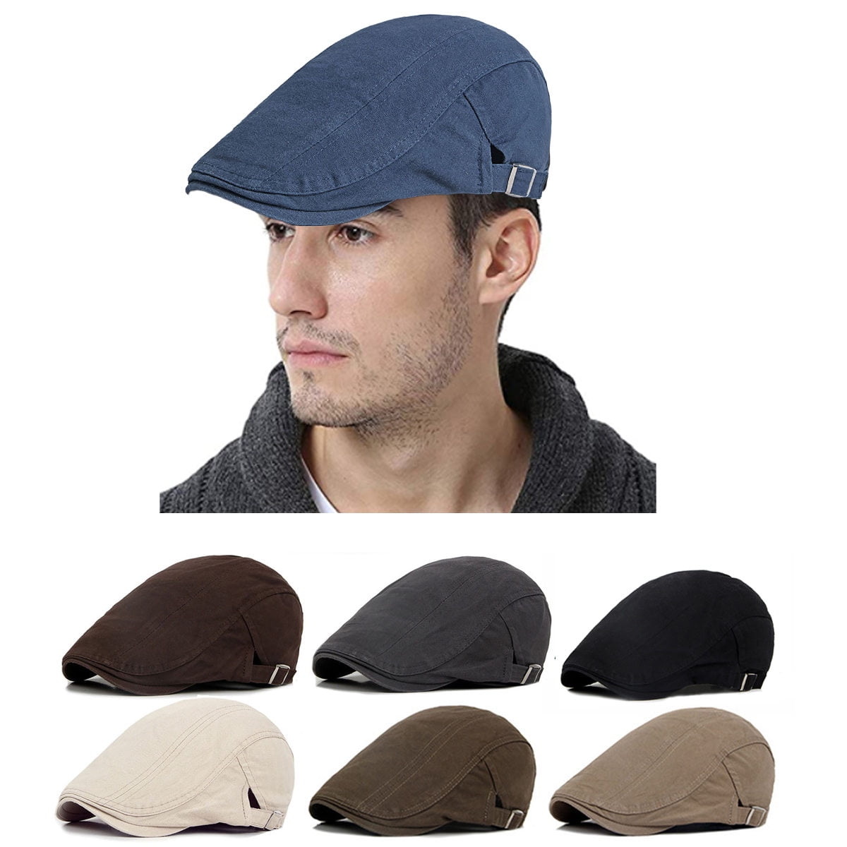 Dress Choice Mens Beret Hat Adjustable Keep Warm Lightweight Cozy ...