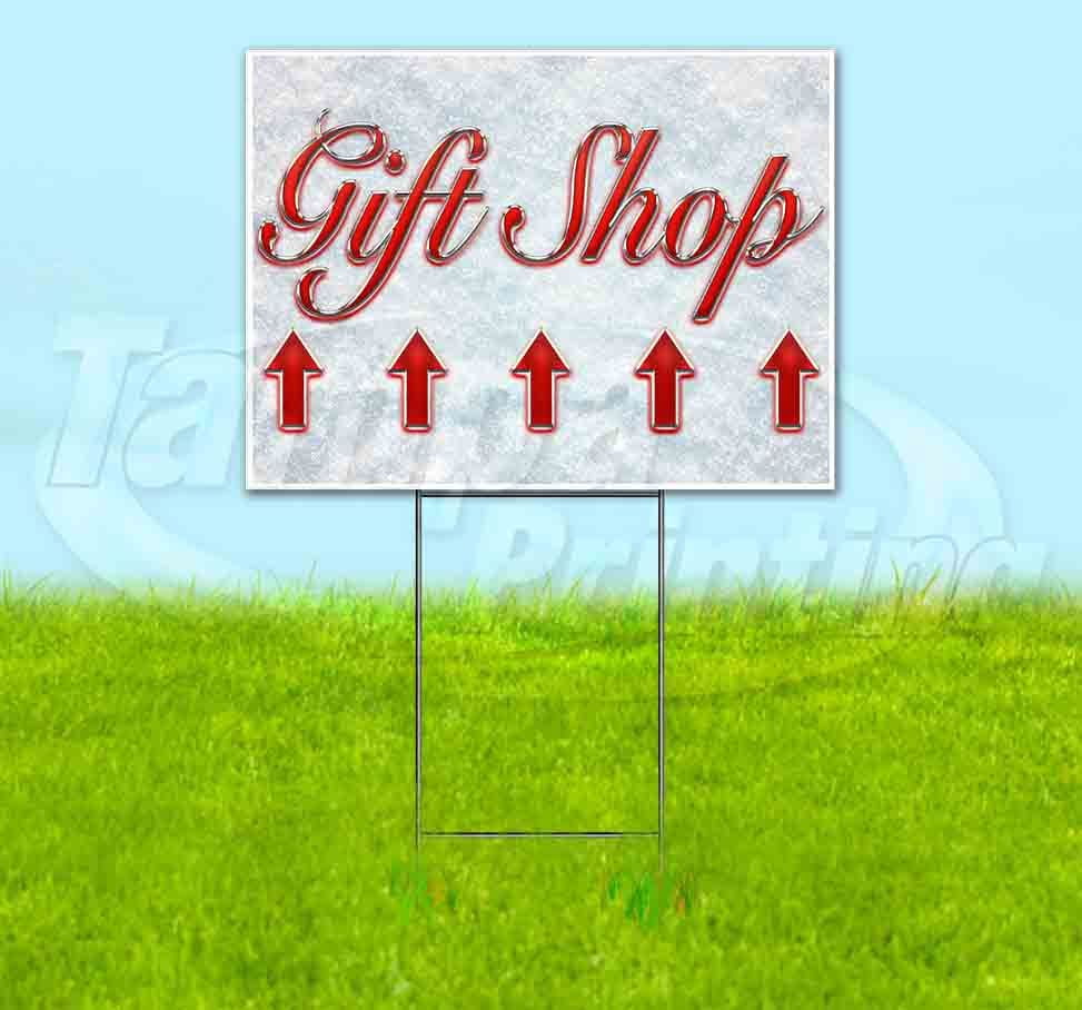 Gift Shop Up Arrow (18" x 24") Yard Sign, Includes Metal Step Stake ...