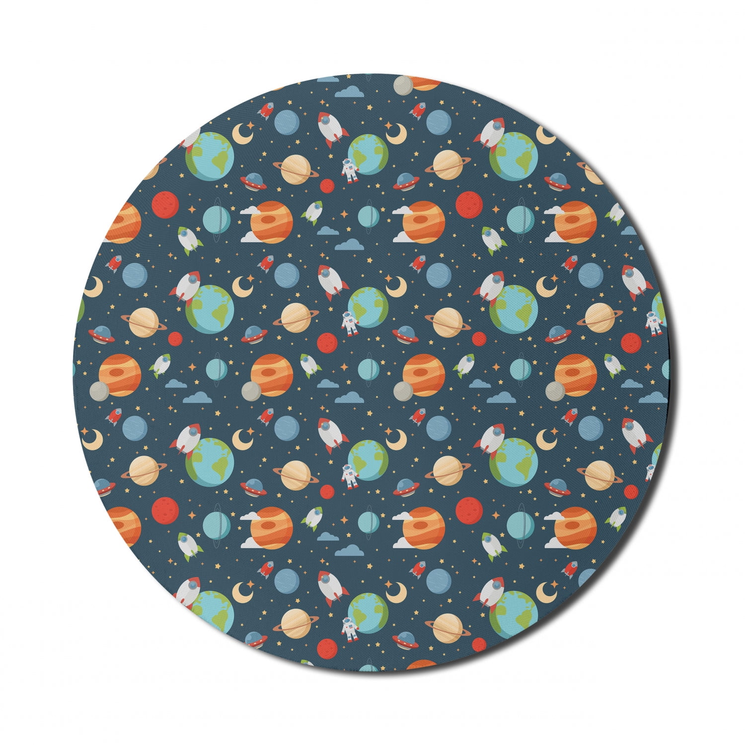 Cartoon Mouse Pad for Computers, Style Astrological Concepts Earth Mars ...