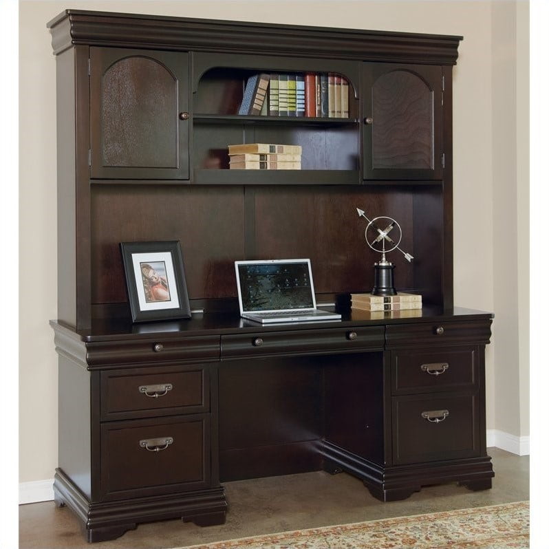Buy Martin Furniture Beaumont Computer Desk with Hutch in Deep Java ...