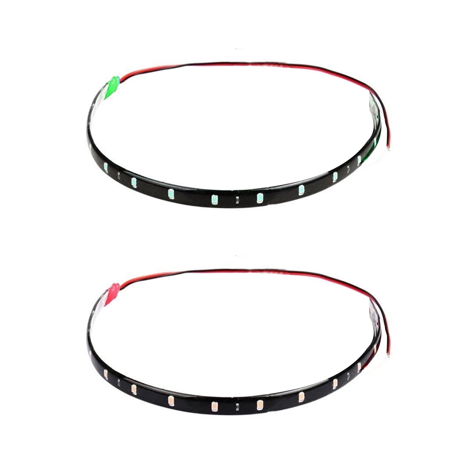 2x Car LED Bright Light Strip SMD Car Under Dash Light RED Green ...