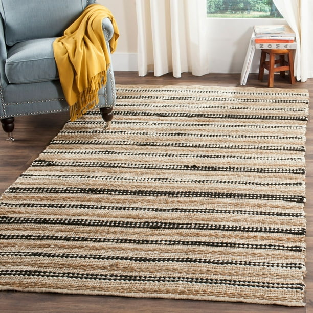 SAFAVIEH Cape Cod Paden Braided Striped Area Rug, 5' x 8', Natural ...