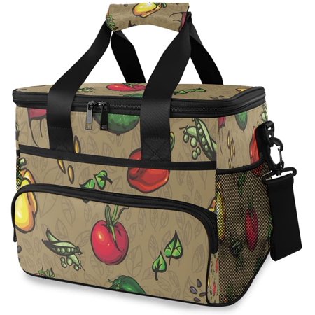 Cooler Bag, Texture Vegetables Leaves Texture Peppers 15l Large ...