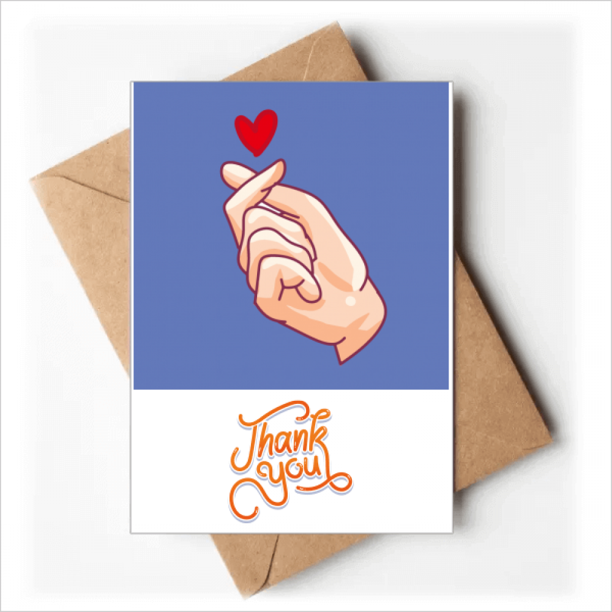 Finger Peach Heart Gesture Hand Sign Thank You Cards Envelopes Blank ...