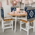 Boho Geometric Retro Lines Chair Covers Set of 6 Abstract Tribal ...