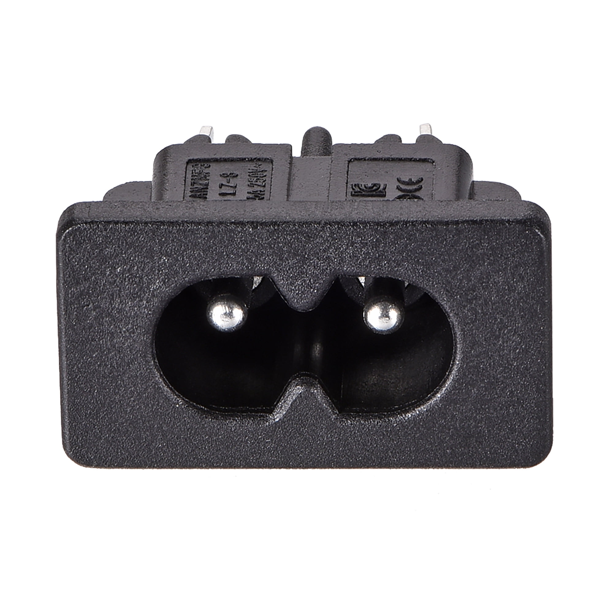 Panel Mount Plug Adapter 250V AC 2.5A C8 2 Pins IEC Inlet Module Plug ...